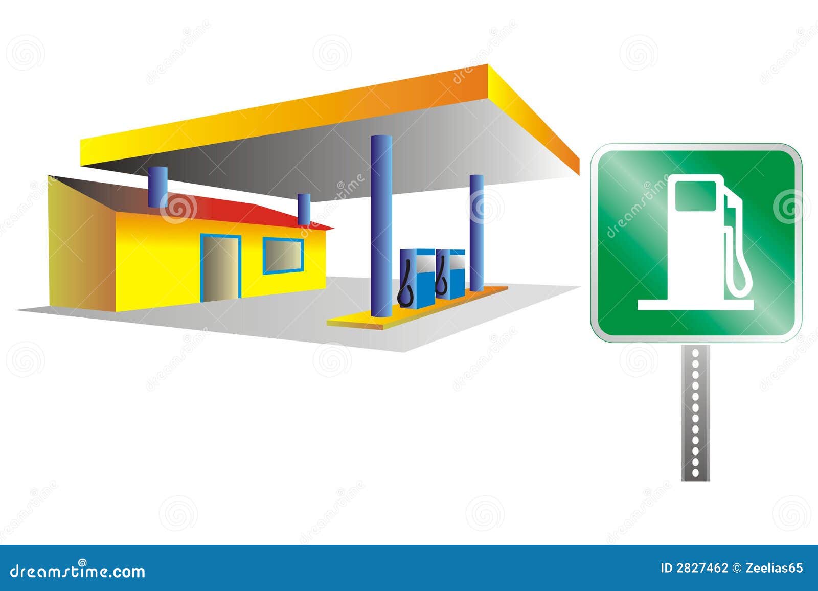 Benzinestation stock illustratie. Illustration of pomp - 2827462