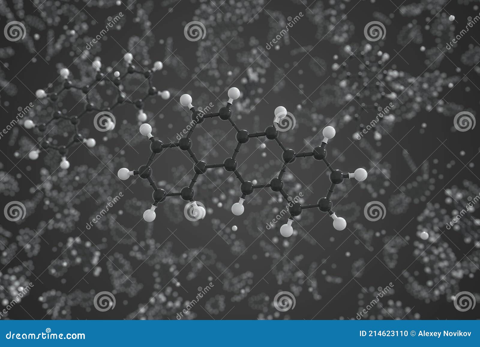 Benzo(a)anthracene Molecule, Ball-and-stick Molecular Conceptual Model ...