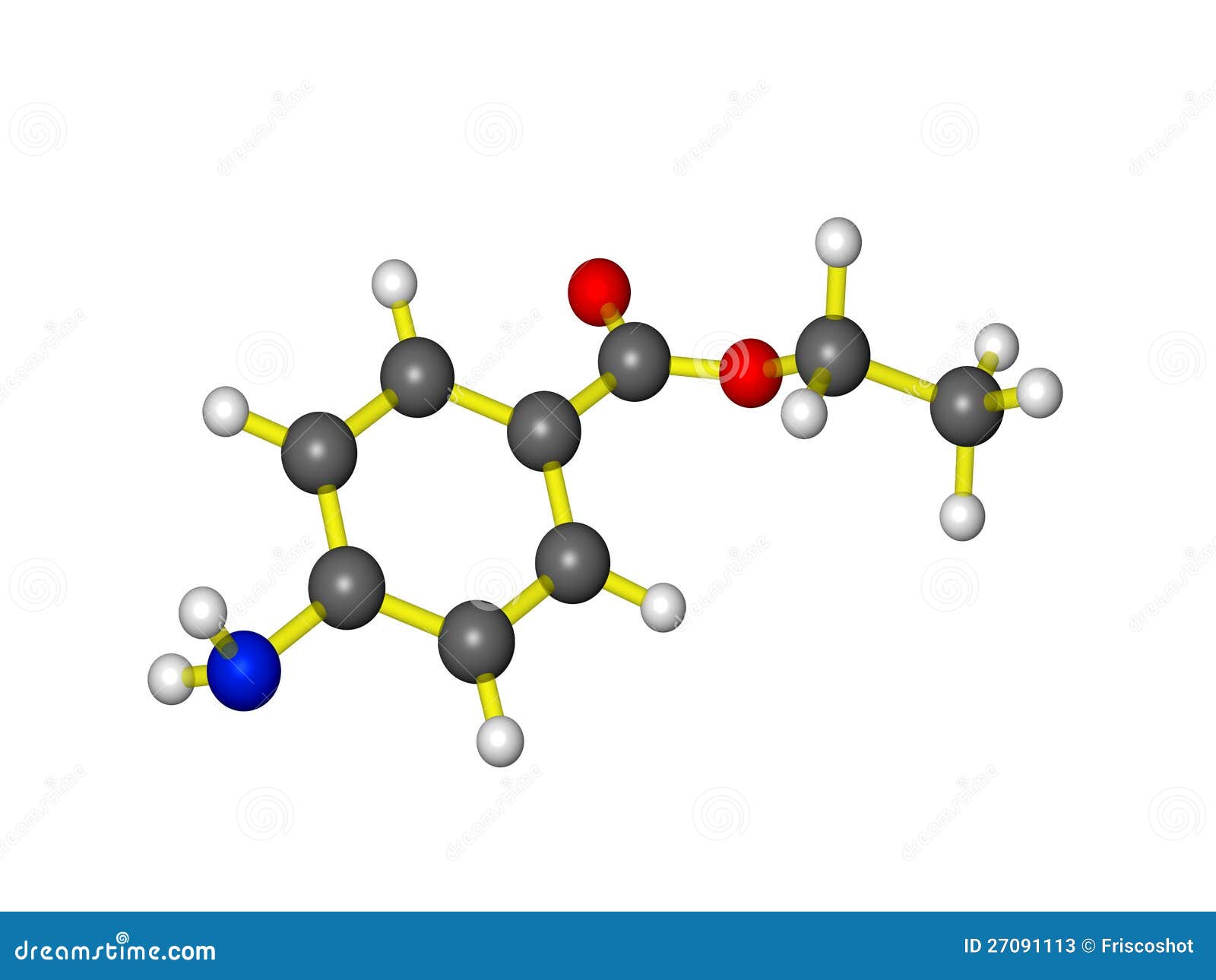 A benzocaine molecule stock illustration. Illustration of benzocaine ...