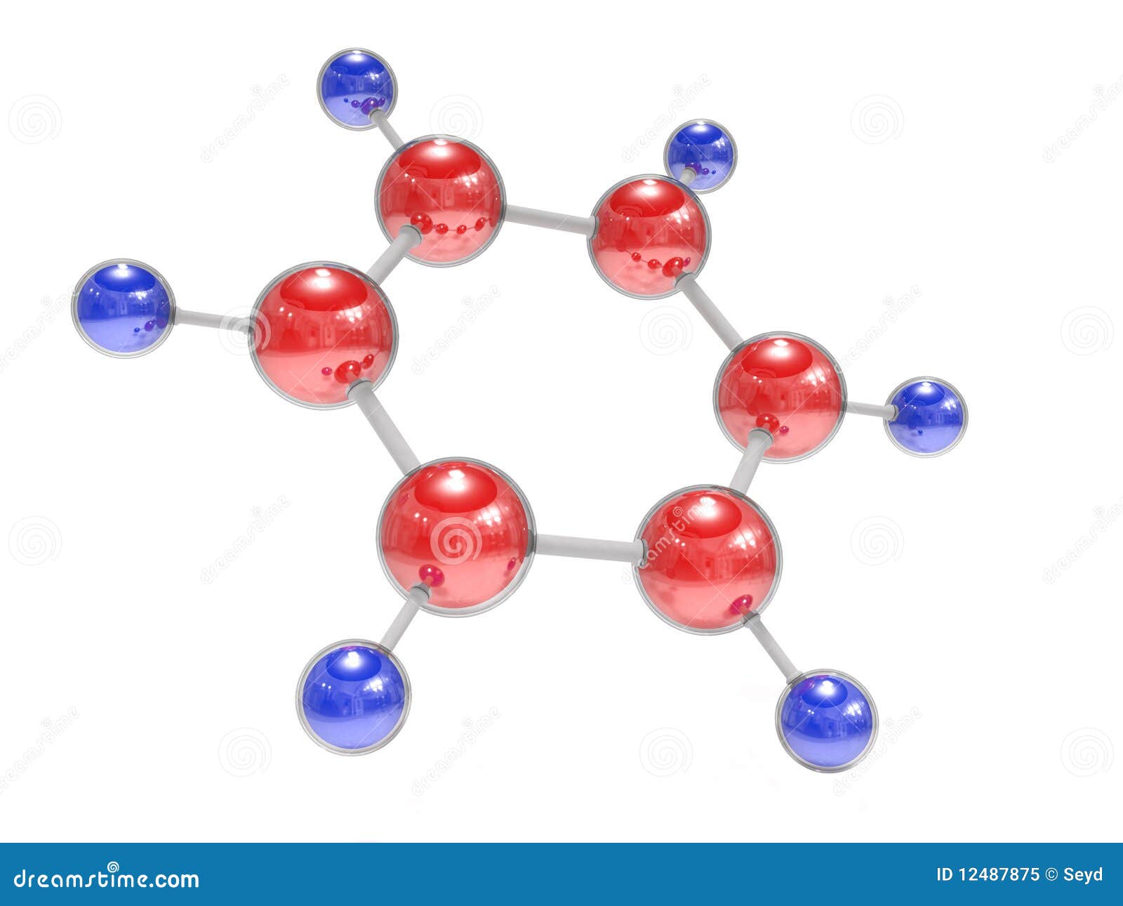 Benzol molecule stock illustration. Illustration of laboratory - 12487875