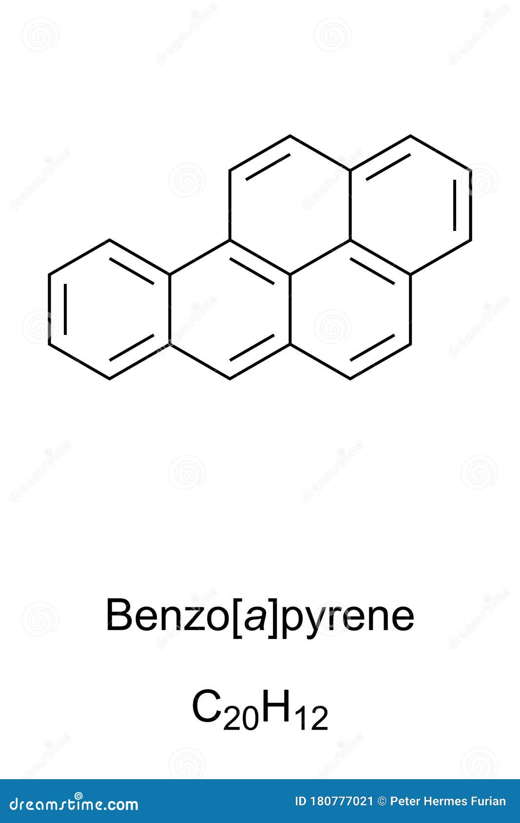 Benzopyrene Skeletal Formula and Molecular Structure Stock Vector ...