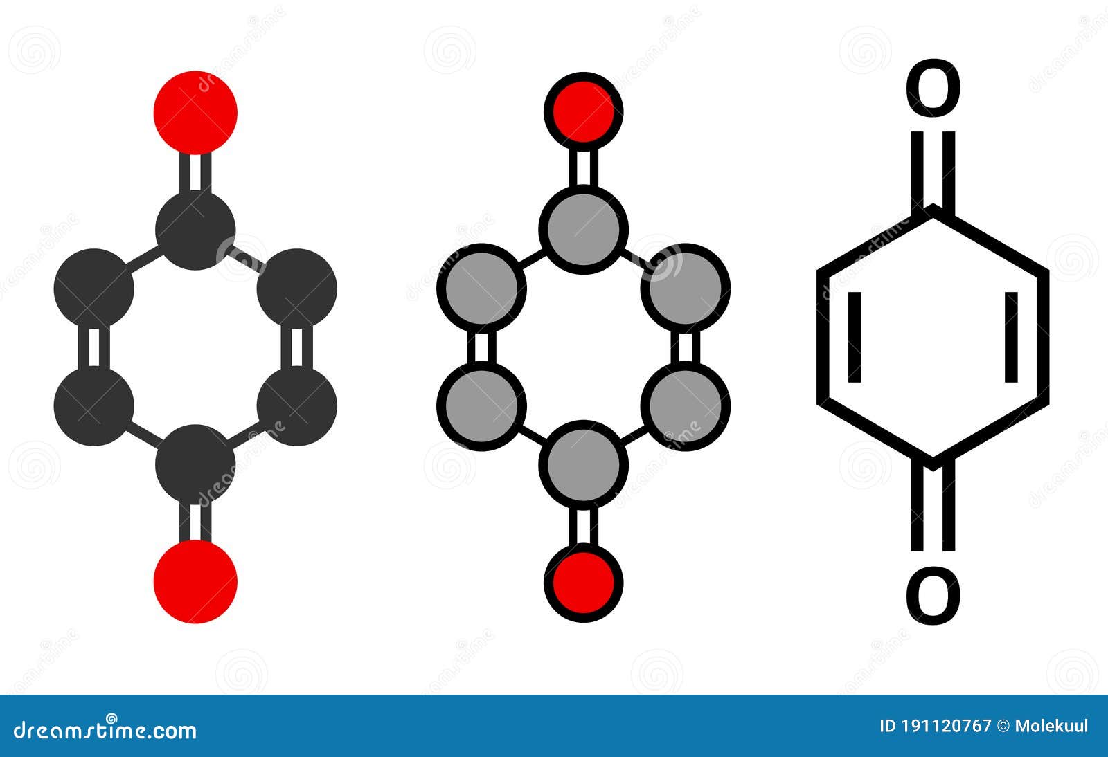 Benzoquinone Quinone, Para-benzoquinone Molecule. Stylized 2D ...