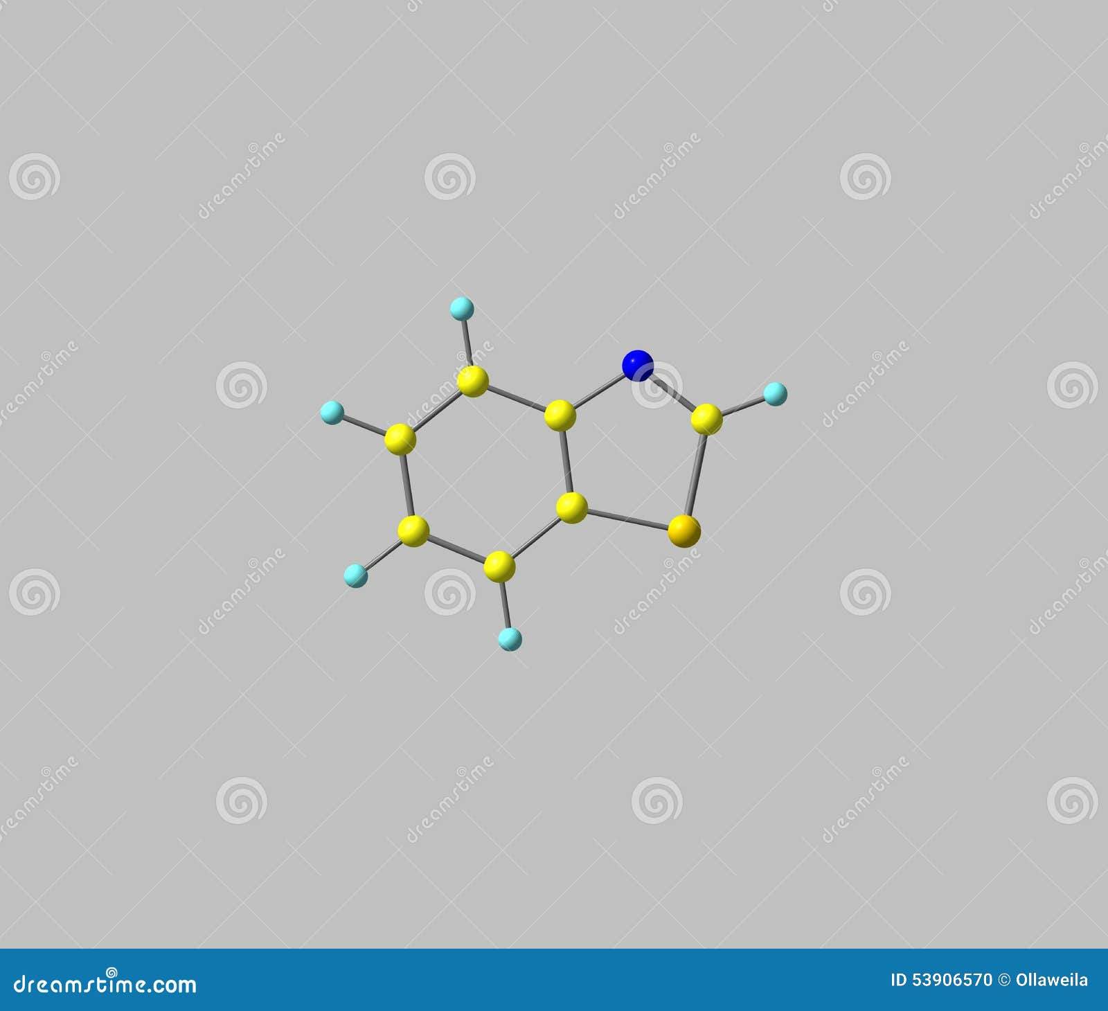 Benzothiazole Molecule on Grey Stock Illustration - Illustration of ...