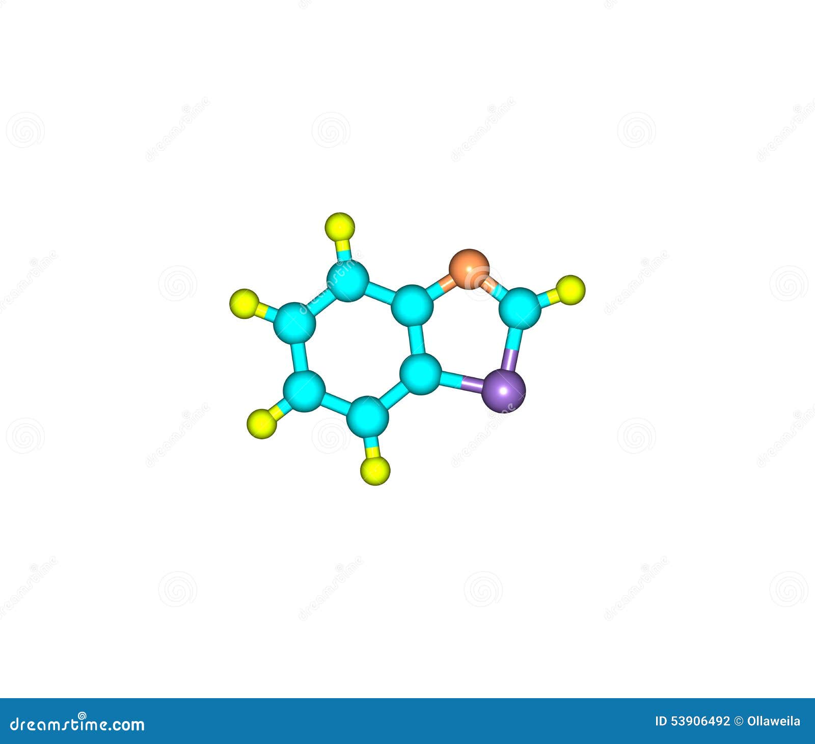 Benzothiazole Molecule Isolated on White Stock Illustration ...