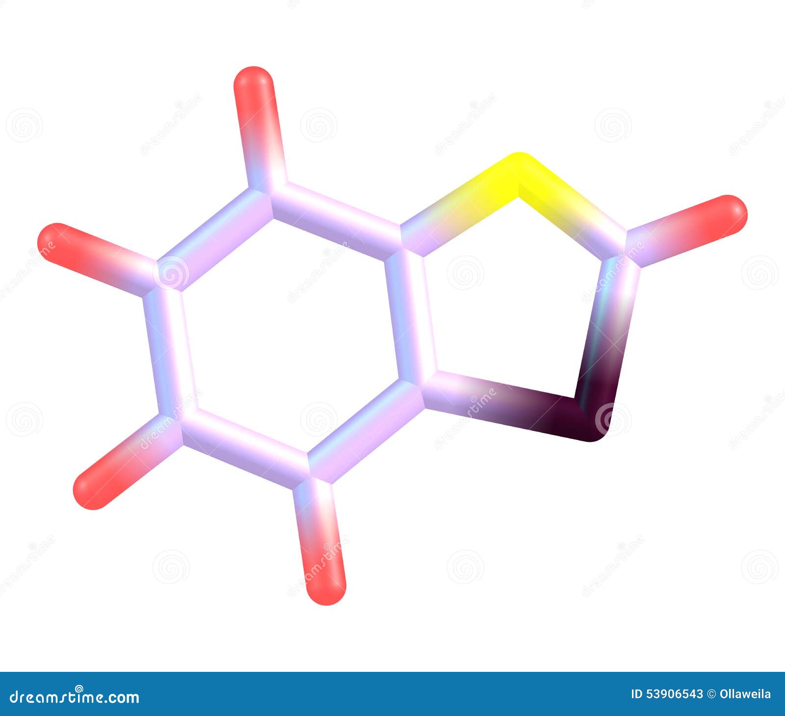 Benzothiazole Molecule on White Stock Illustration - Illustration of ...
