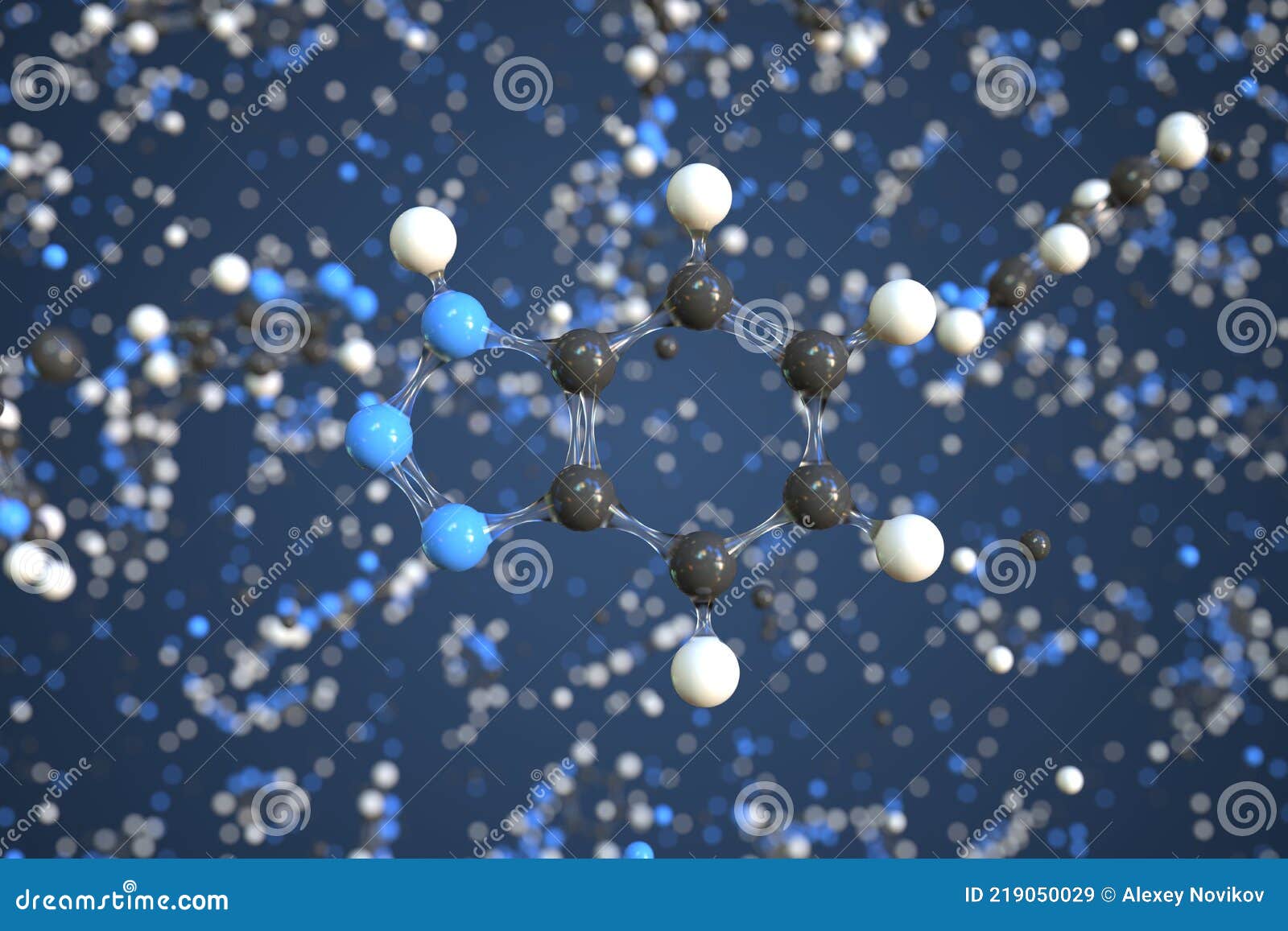 Benzotriazole Molecule. Conceptual Molecular Model. Chemical 3d ...
