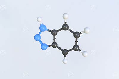 Benzotriazole Molecule. Isolated Molecular Model. 3D Rendering Stock ...