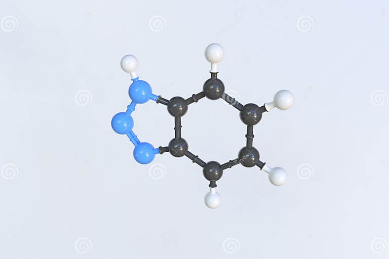 Benzotriazole Molecule. Isolated Molecular Model. 3D Rendering Stock ...