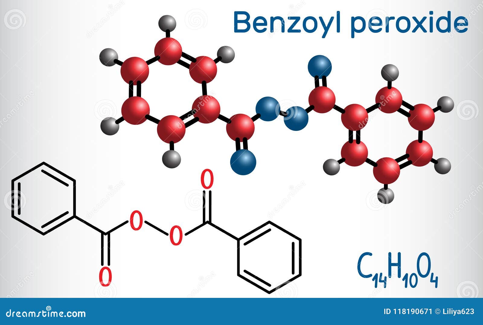 Benzoyl Peroxide BPO Molecule. Structural Chemical Formula and Stock ... Benzoyl Peroxide BPO Molecule. Structural Chemical Formula and Stock ...