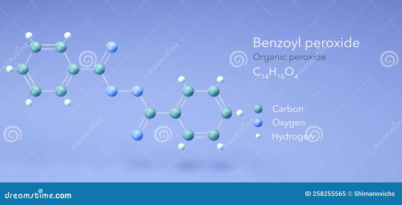 Benzoyl Peroxide, Molecular Structures, Organic Peroxide, 3d Model ...