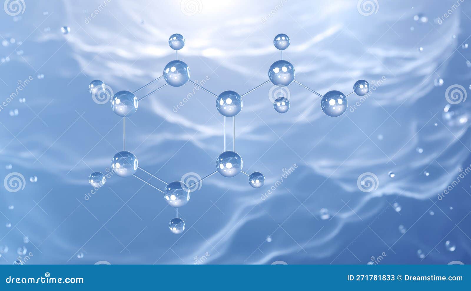 Benzyl Alcohol Molecular Structure, 3d Model Molecule, Aromatic Alcohol ...