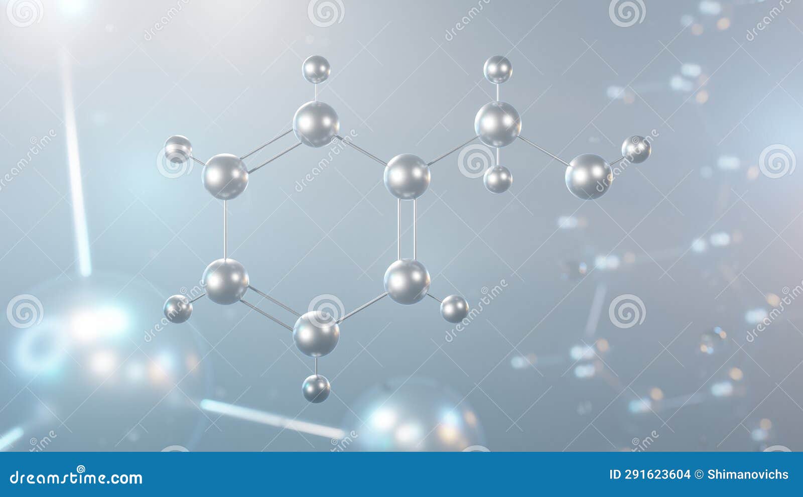 Benzyl Alcohol Molecular Structure, 3d Model Molecule, Aromatic Alcohol ...