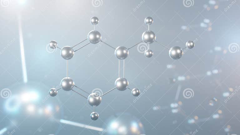 Benzyl Alcohol Molecular Structure, 3d Model Molecule, Aromatic Alcohol ...