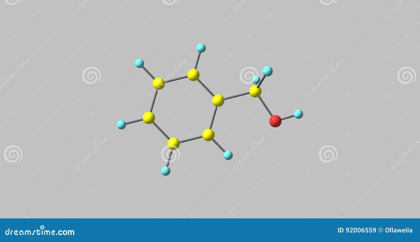Benzyl Alcohol Molecule, Molecular Structures, Aromatic Alcohol, 3d ...