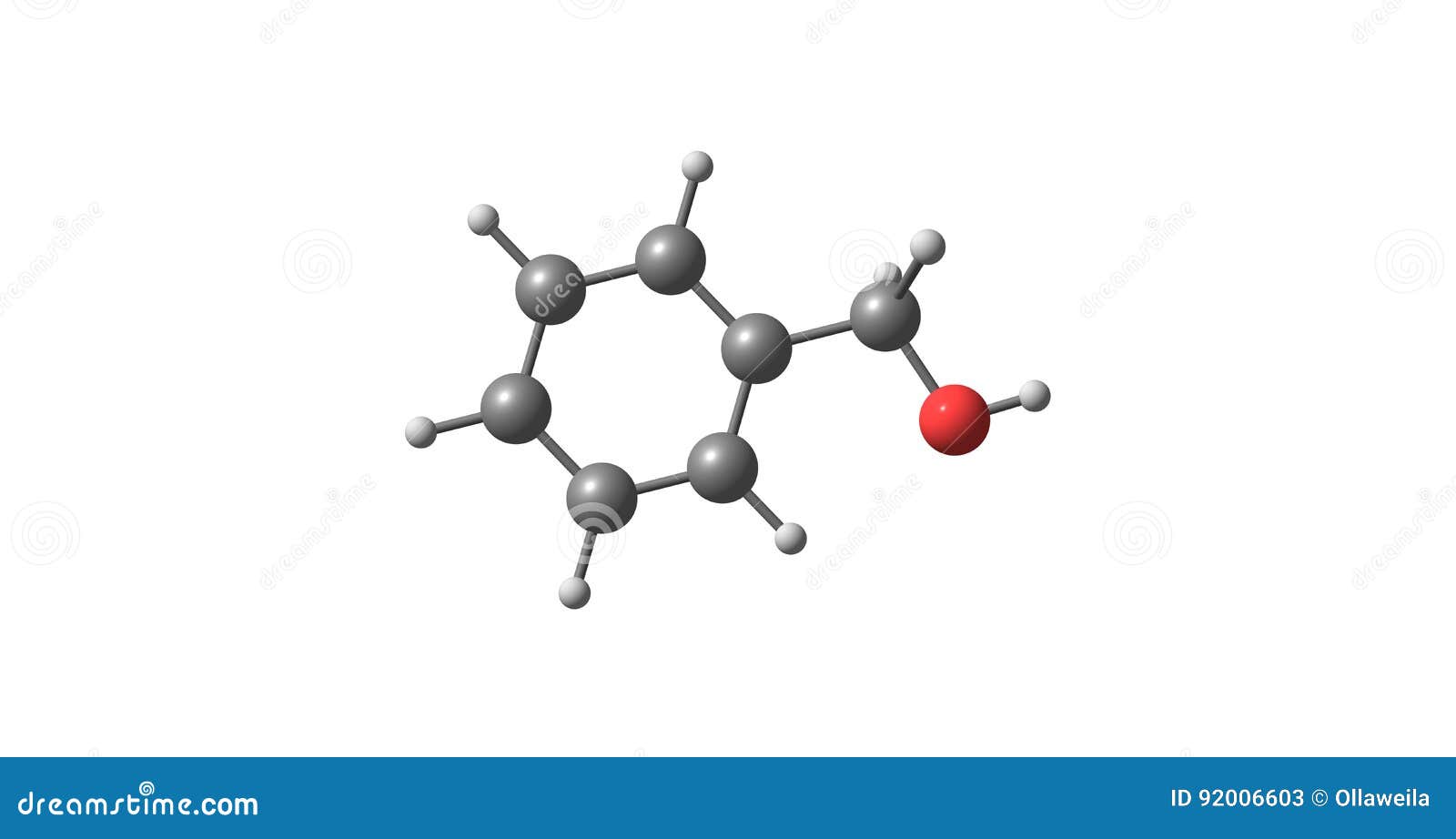 Benzyl Alcohol Molecular Structure Isolated on White Stock Illustration ...