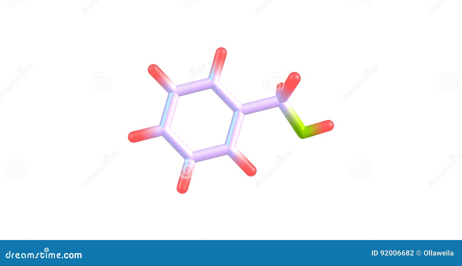 Benzyl Alcohol Molecular Structure Isolated on White Stock Illustration ...