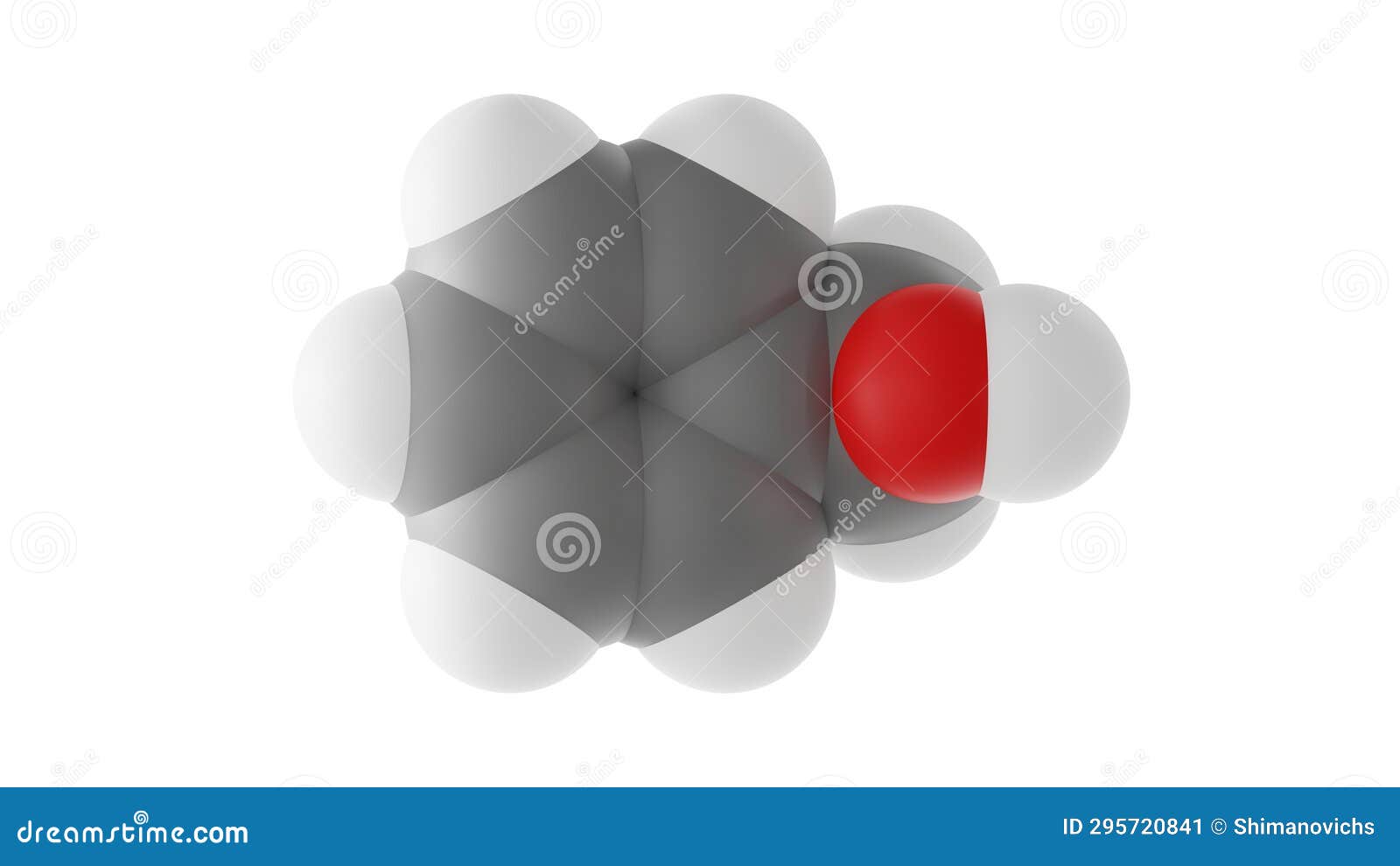 Benzyl Alcohol Molecule, A-cresol, Molecular Structure, Isolated 3d ...