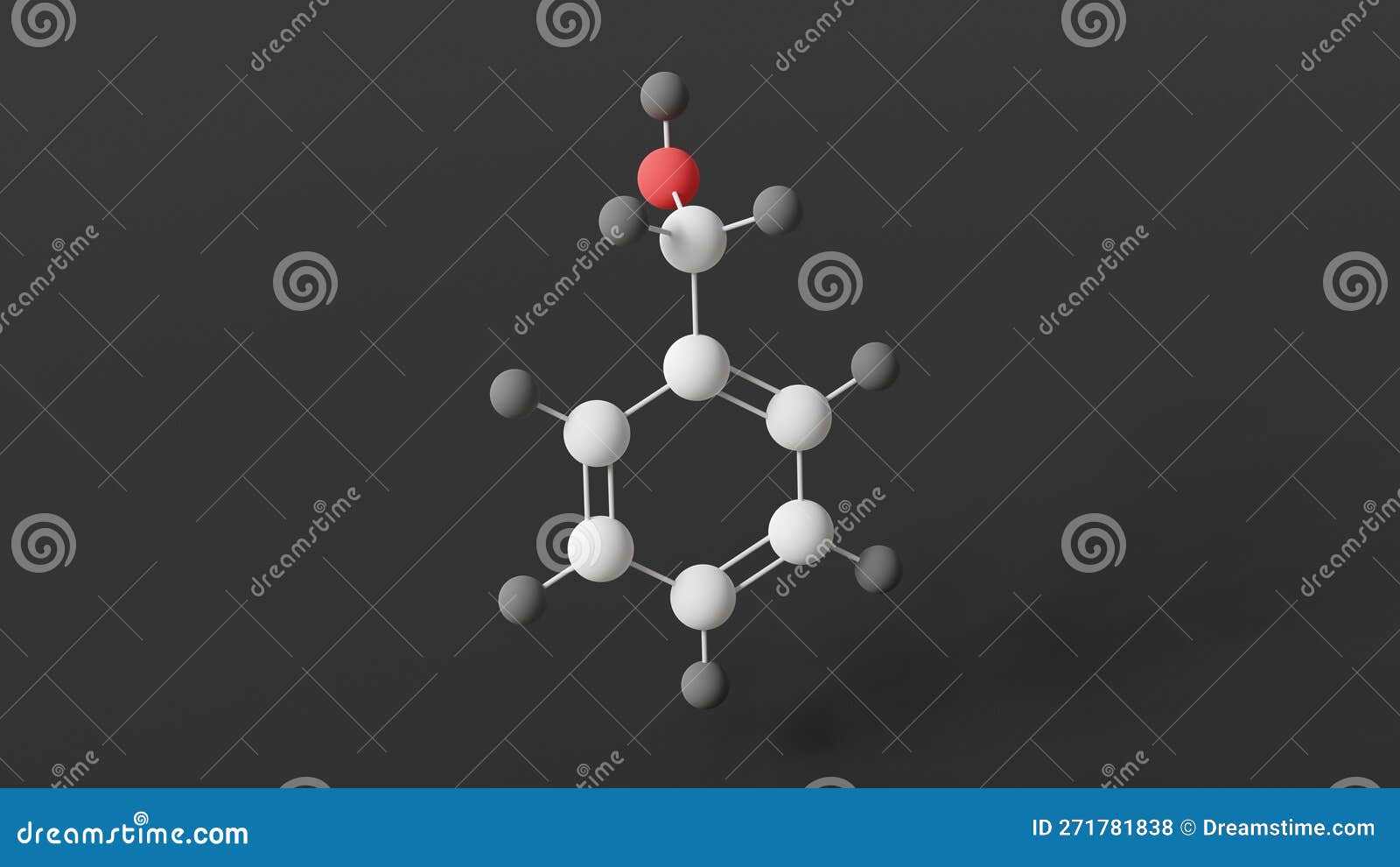 Benzyl Alcohol Molecule, Molecular Structure, Aromatic Alcohol, Ball ...