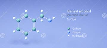 Benzyl Alcohol Molecule, Molecular Structures, Aromatic Alcohol, 3d ...