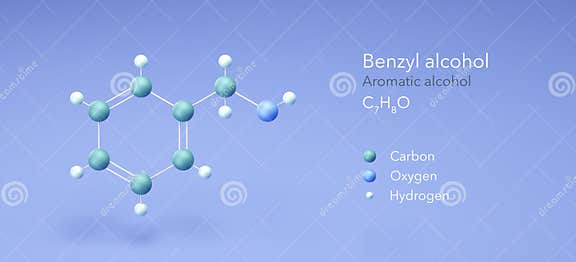 Benzyl Alcohol Molecule, Molecular Structures, Aromatic Alcohol, 3d ...