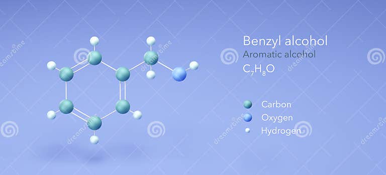 Benzyl Alcohol Molecule, Molecular Structures, Aromatic Alcohol, 3d ...