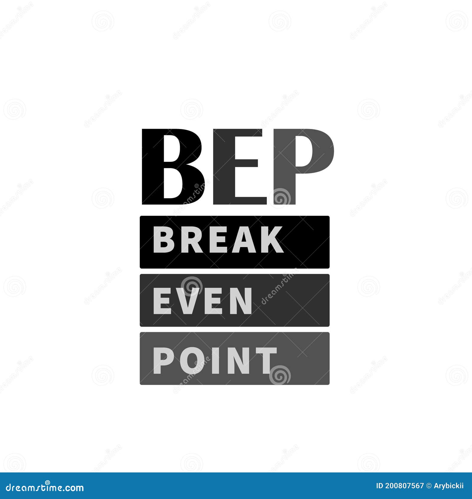 BEP - Break Even Point Acronym. Vector | CartoonDealer.com #200807567