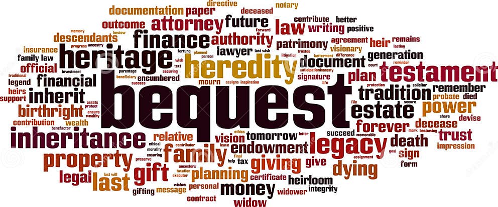 Bequest word cloud stock vector. Illustration of concept - 269914408