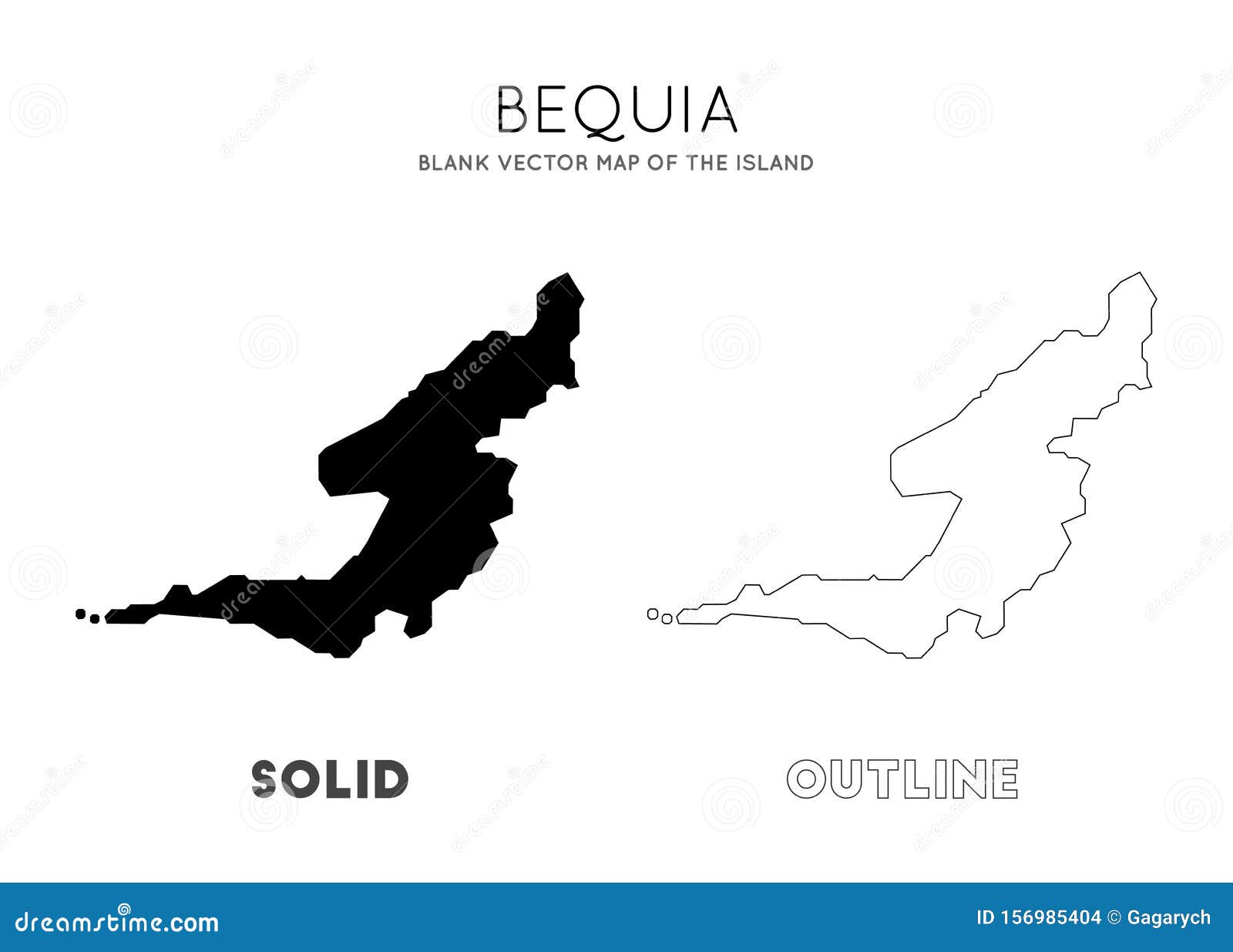 Bequia map. stock vector. Illustration of contour, geography - 156985404