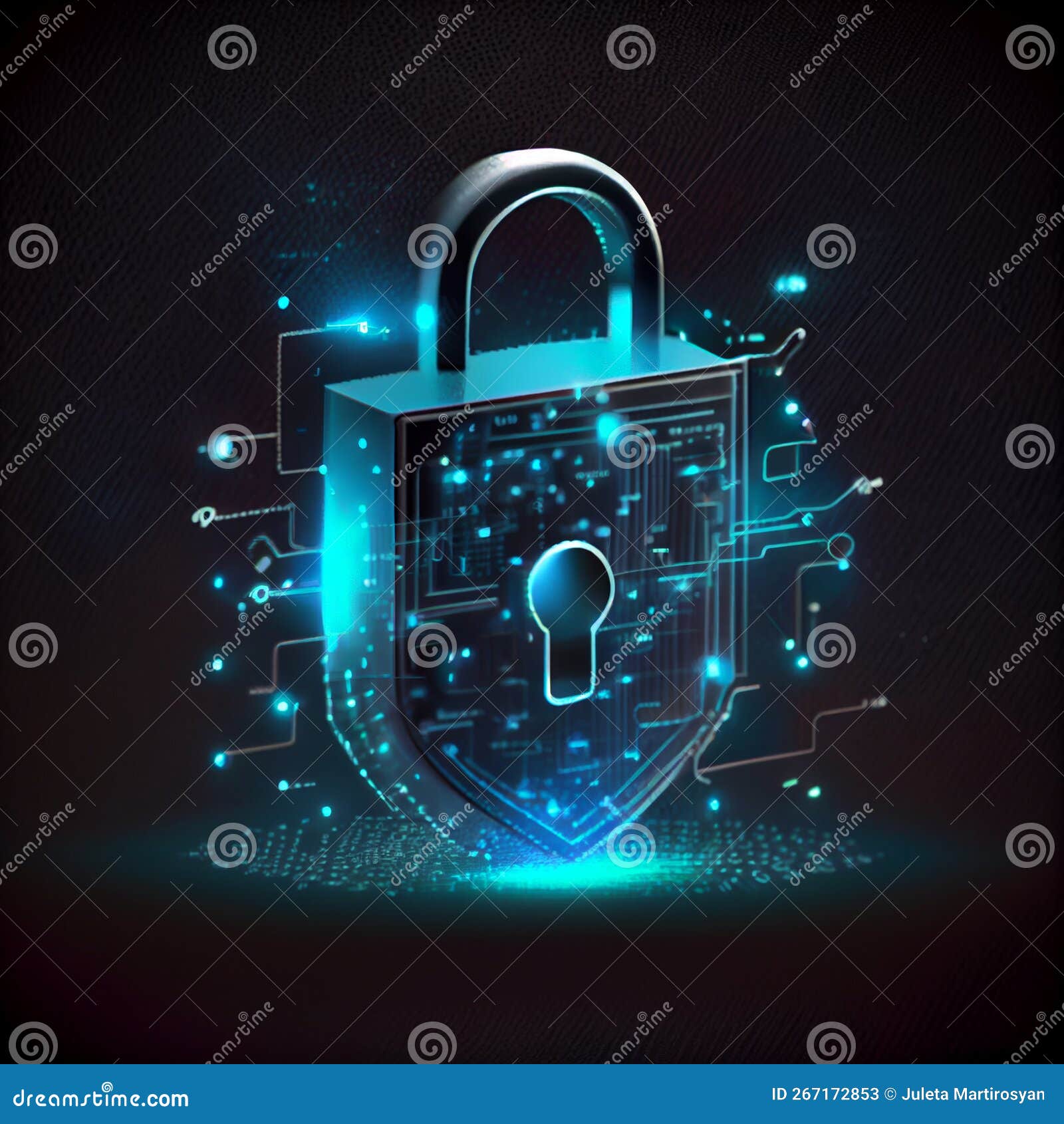 Ber Security Padlock, Digital Lock on Technology Network Data ...