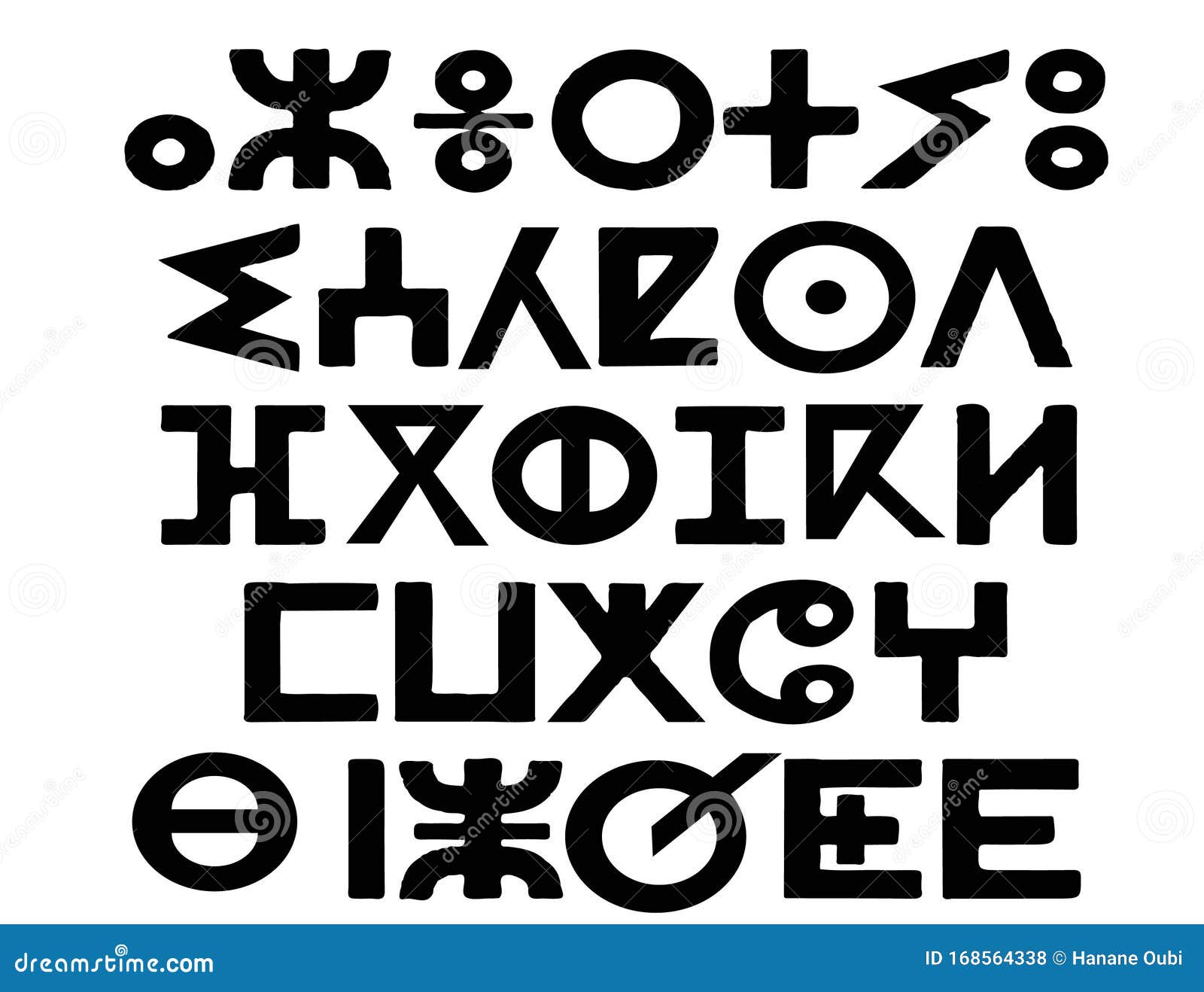 Berber Alphabet Pattern, Signs Elements, Vector Illustration Stock ...