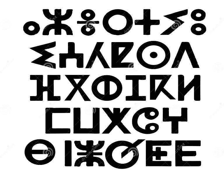 Berber Alphabet Pattern, Signs Elements, Vector Illustration Stock ...