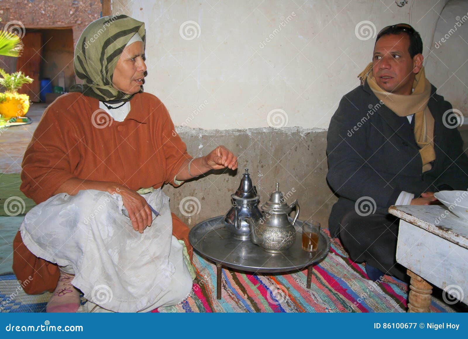 Berber Man and Woman at Tea Ceremony Editorial Photography - Image of ...