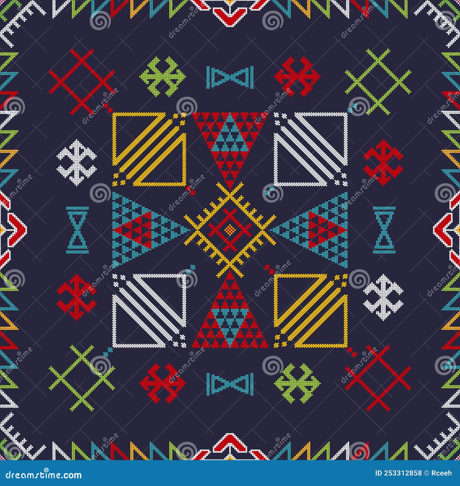 Berber pattern 8 stock vector. Illustration of fabric - 253312858