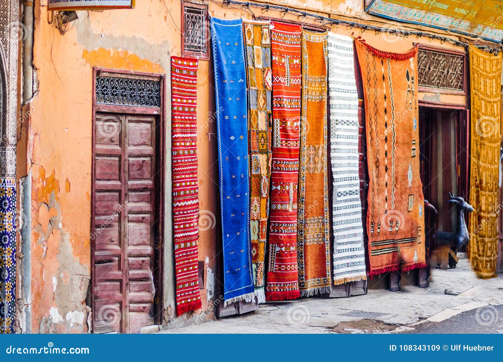 Berber Rugs in Souk of Marrakech Stock Image - Image of decor, african ...
