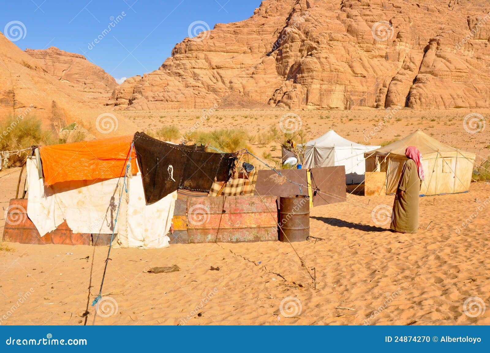 Berber Tent in the Wadi Rum Desert Stock Photo - Image of protection ...
