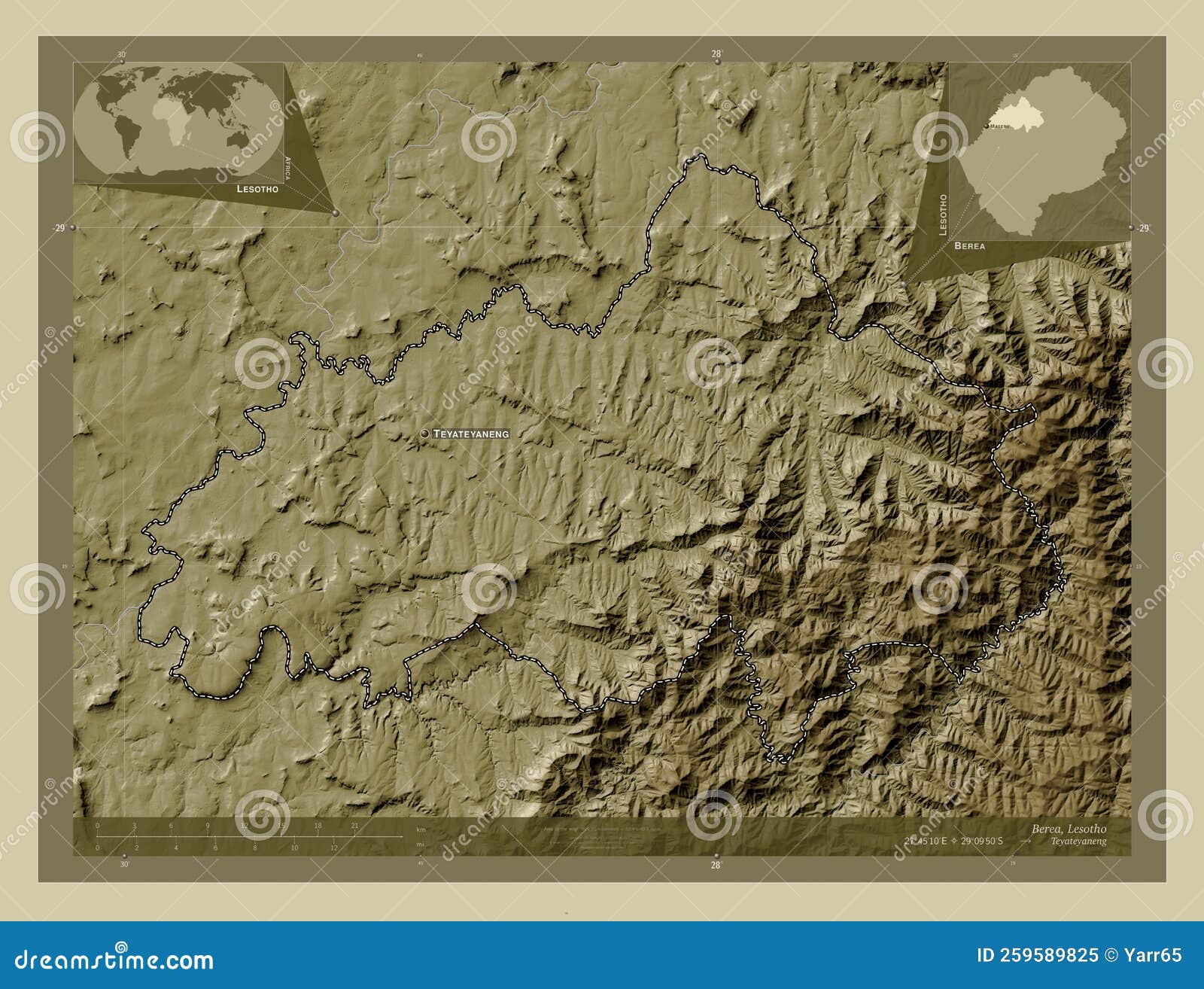 Berea, Lesotho. Wiki. Labelled Points of Cities Stock Image - Image of ...