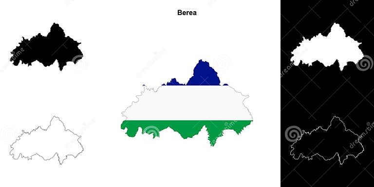 Berea outline map stock illustration. Illustration of cartography ...