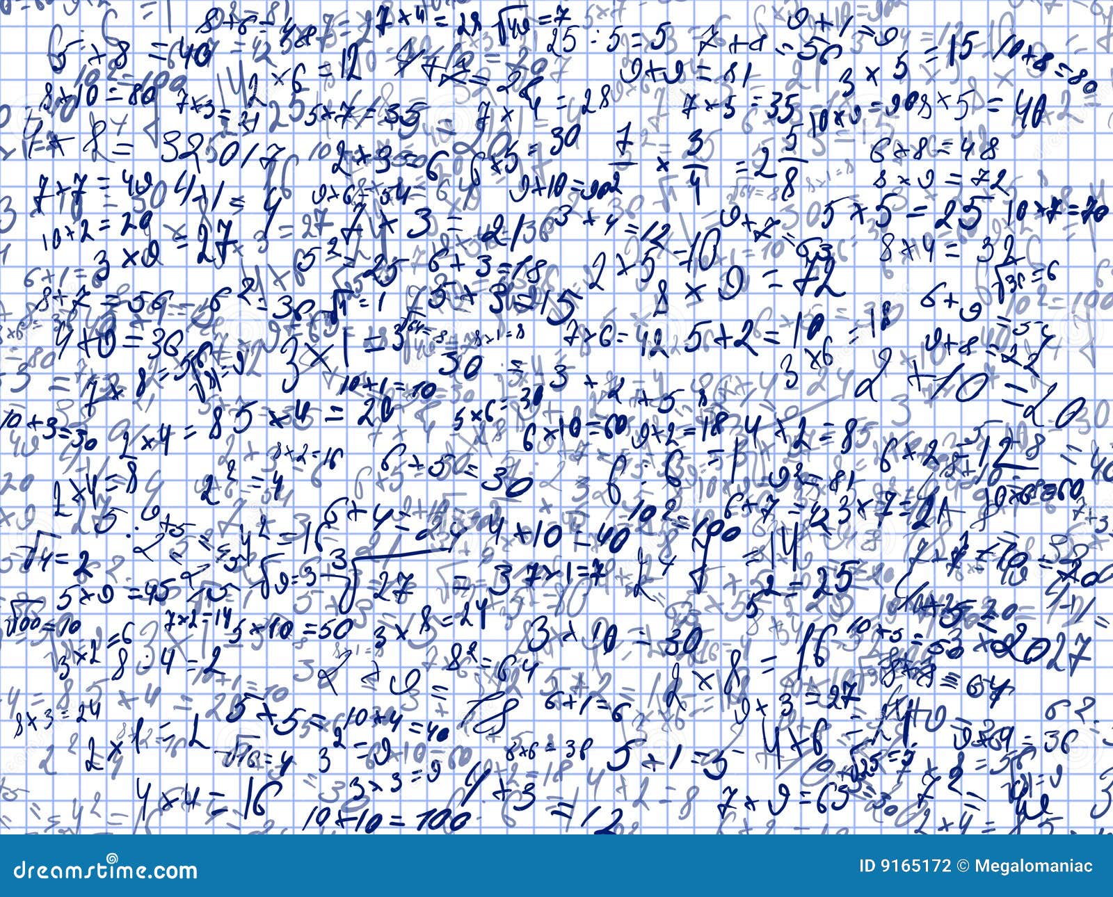 Berekeningen stock illustratie. Illustration of vijf, wiskunde - 9165172