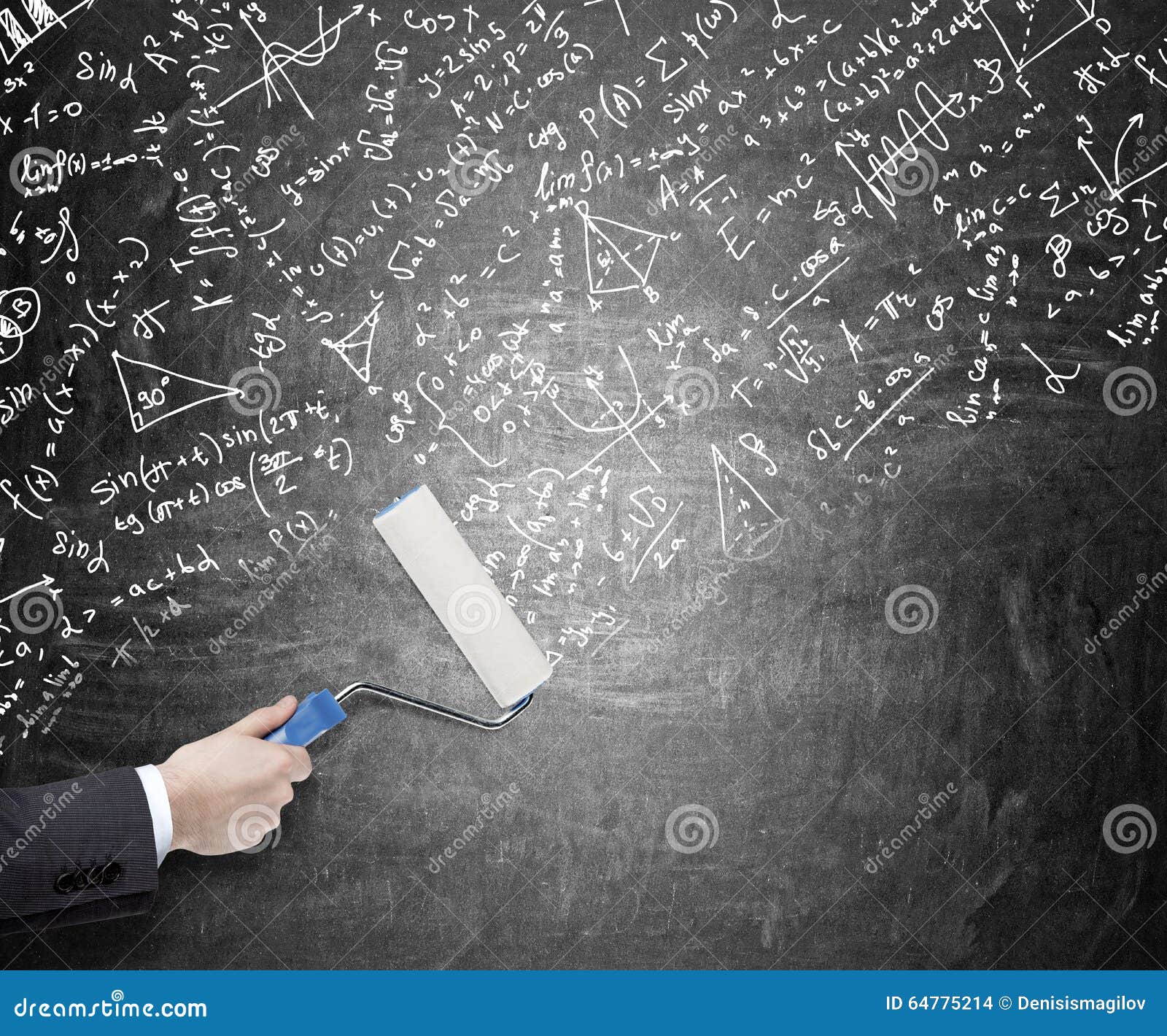 Berekeningen op het bord stock foto. Image of lamp, bachelor - 64775214