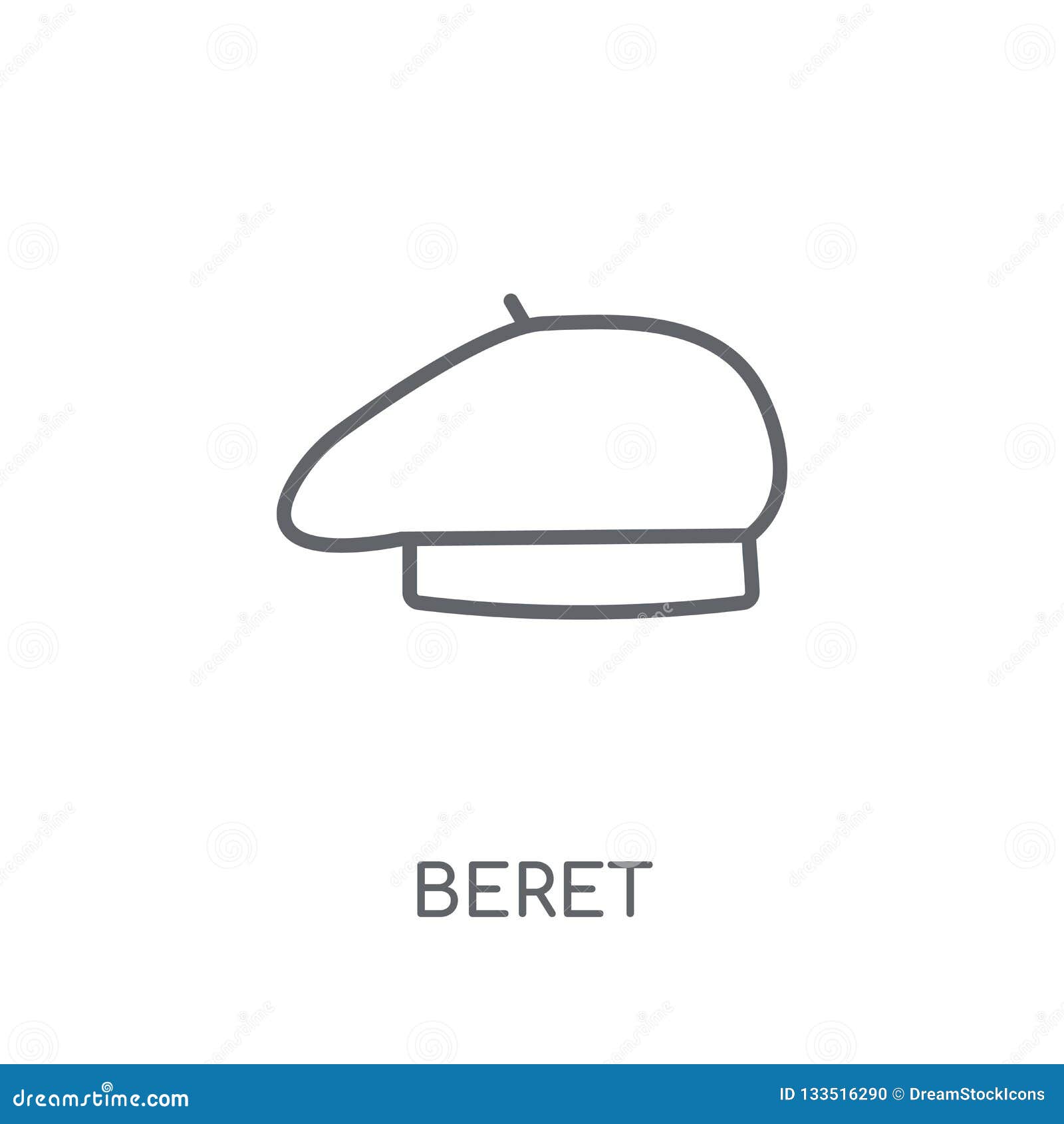 Beret Linear Icon. Modern Outline Beret Logo Concept on White Ba Stock ...