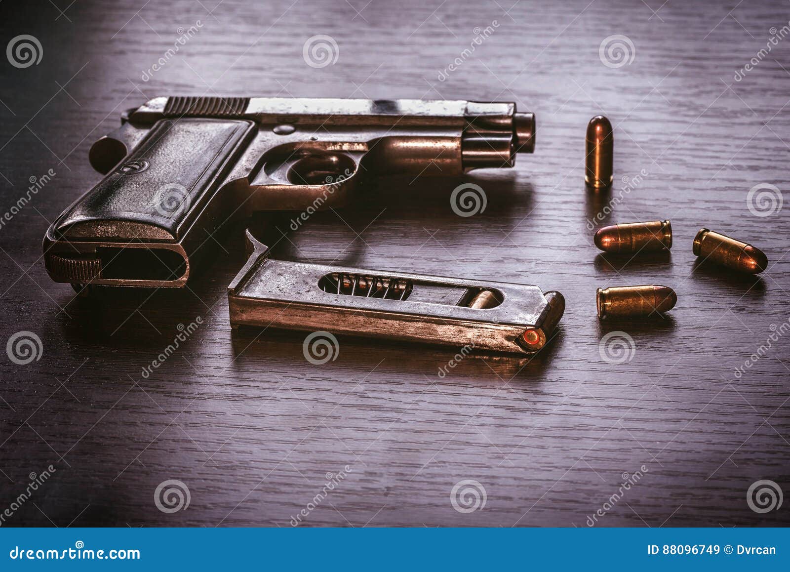 Beretta Pistol with Bullet Magazine Stock Image - Image of danger ...