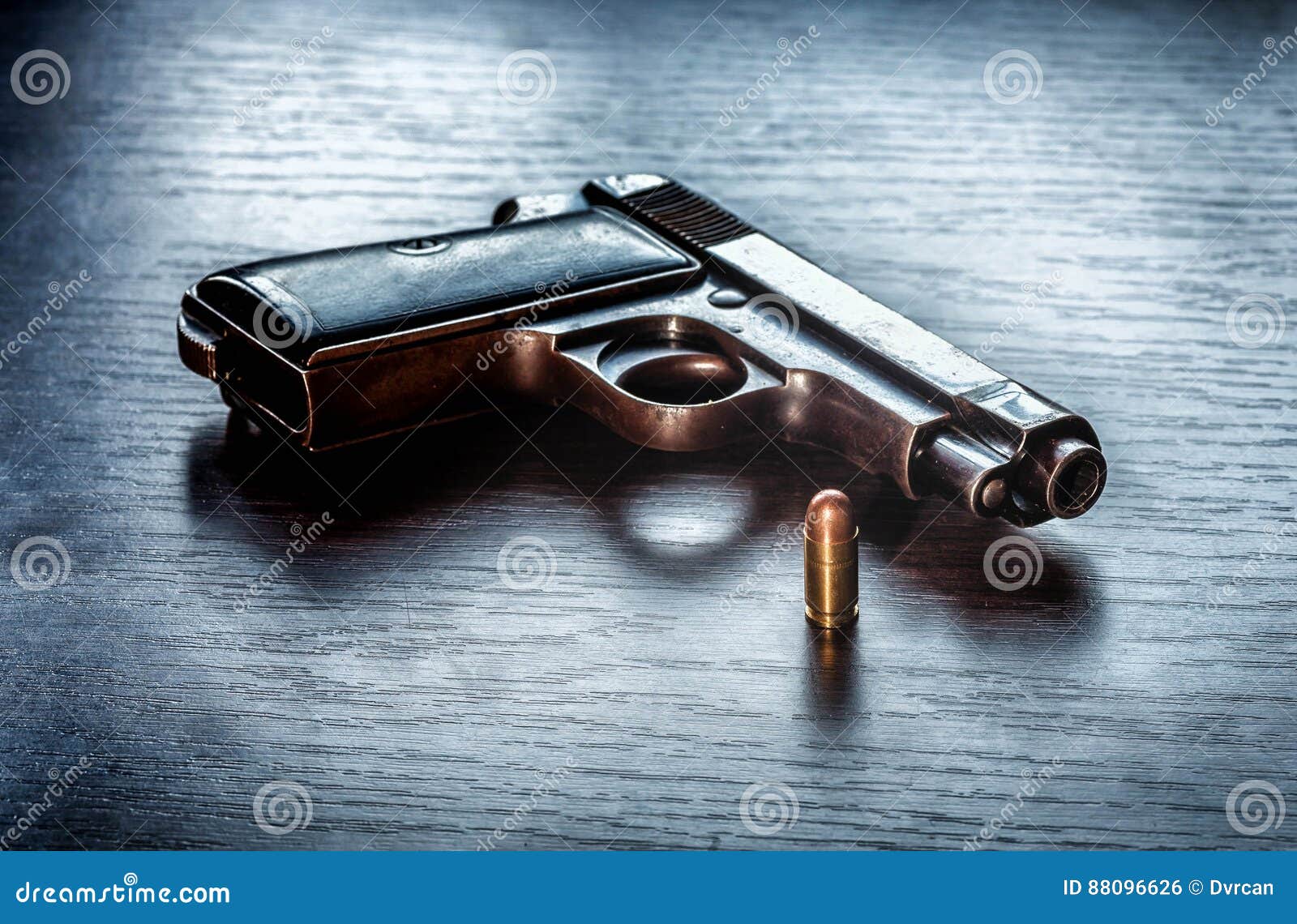 Beretta Pistol with 9mm Caliber Bullet Stock Photo - Image of safety ...