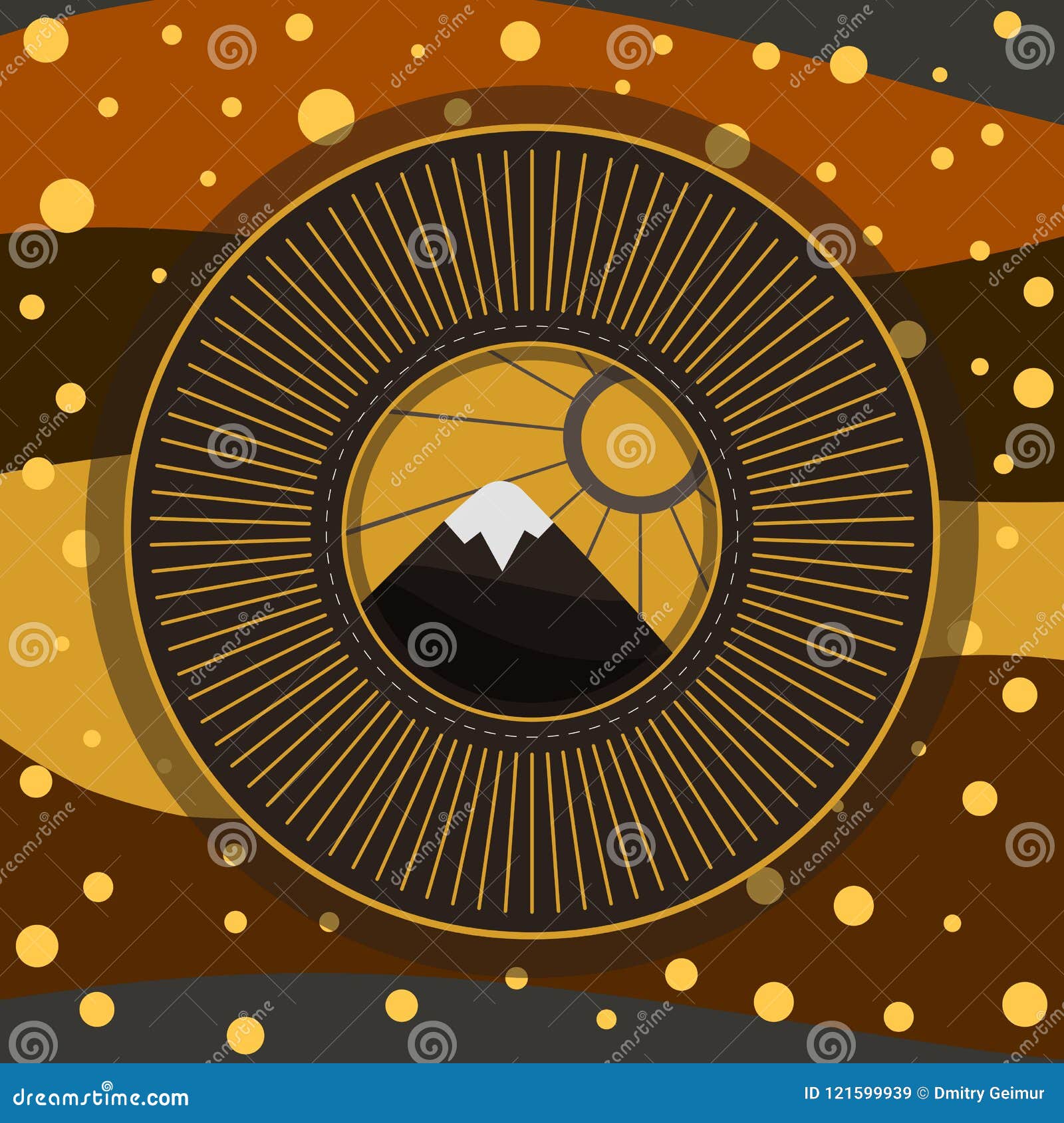 Berg Art Illustration vektor abbildung. Illustration von platz - 121599939