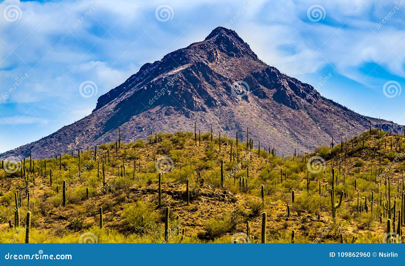 Berg in De Woestijn Van Tucson Arizona Stock Foto - Image of reis ...