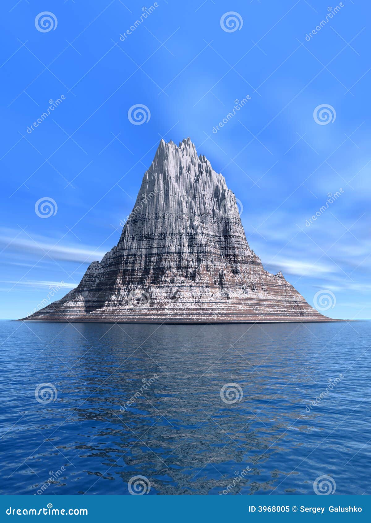 Berg - Insel stockbild. Bild von geplätschert, eingefroren - 3968005