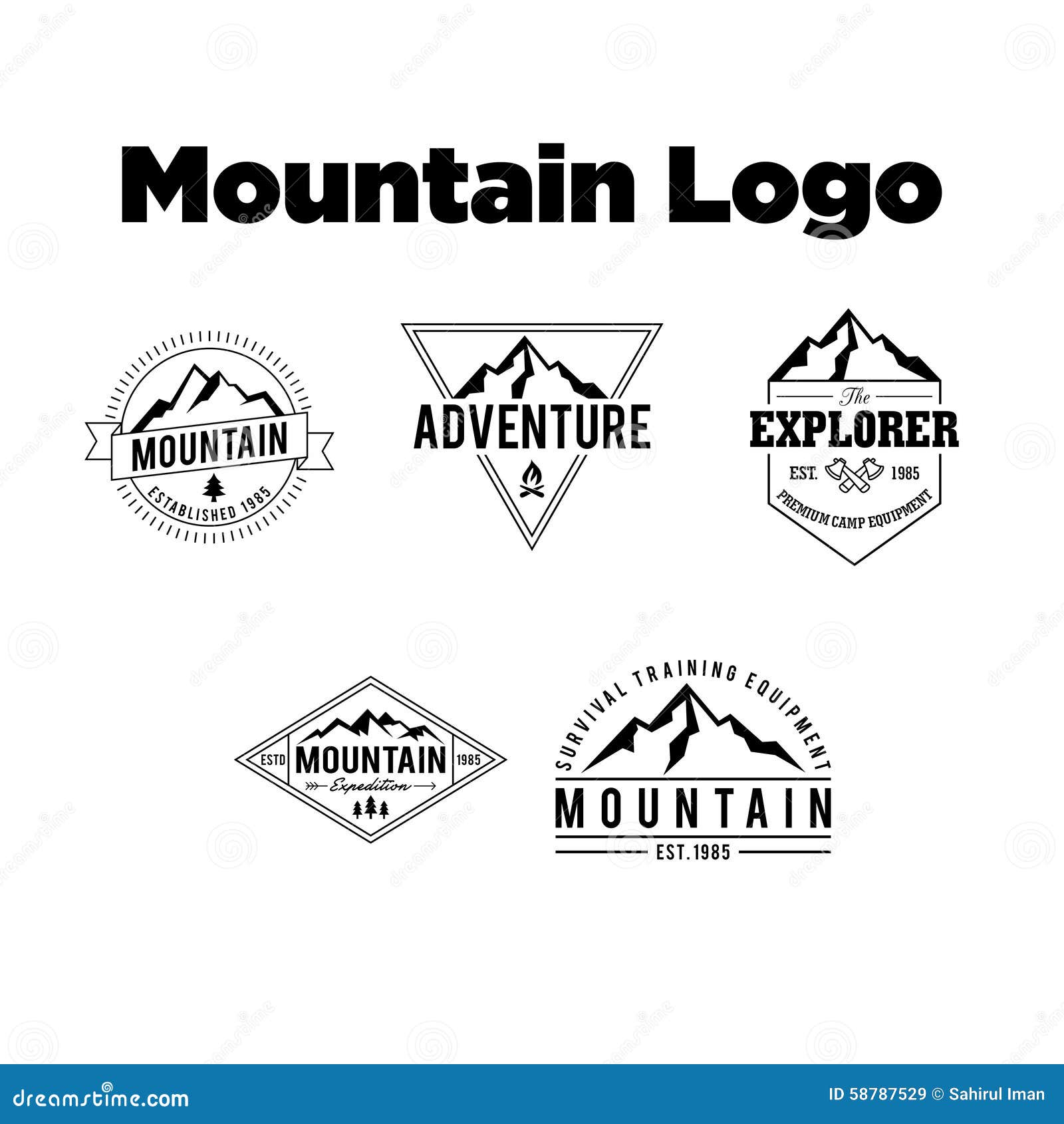 Berg Logo Template vector illustratie. Illustration of vector - 58787529