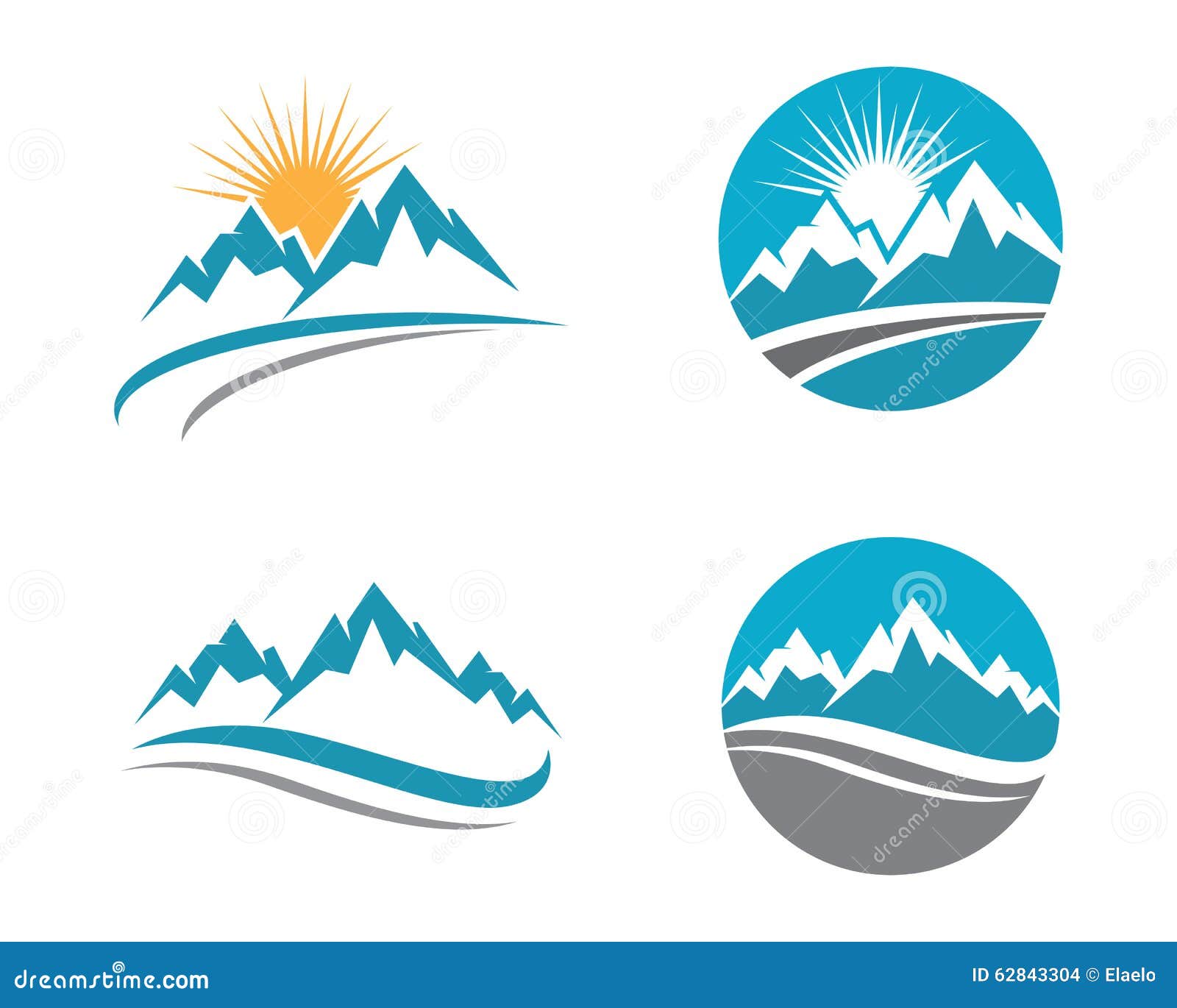 Berg Logo Template vector illustratie. Illustration of daling - 62843304