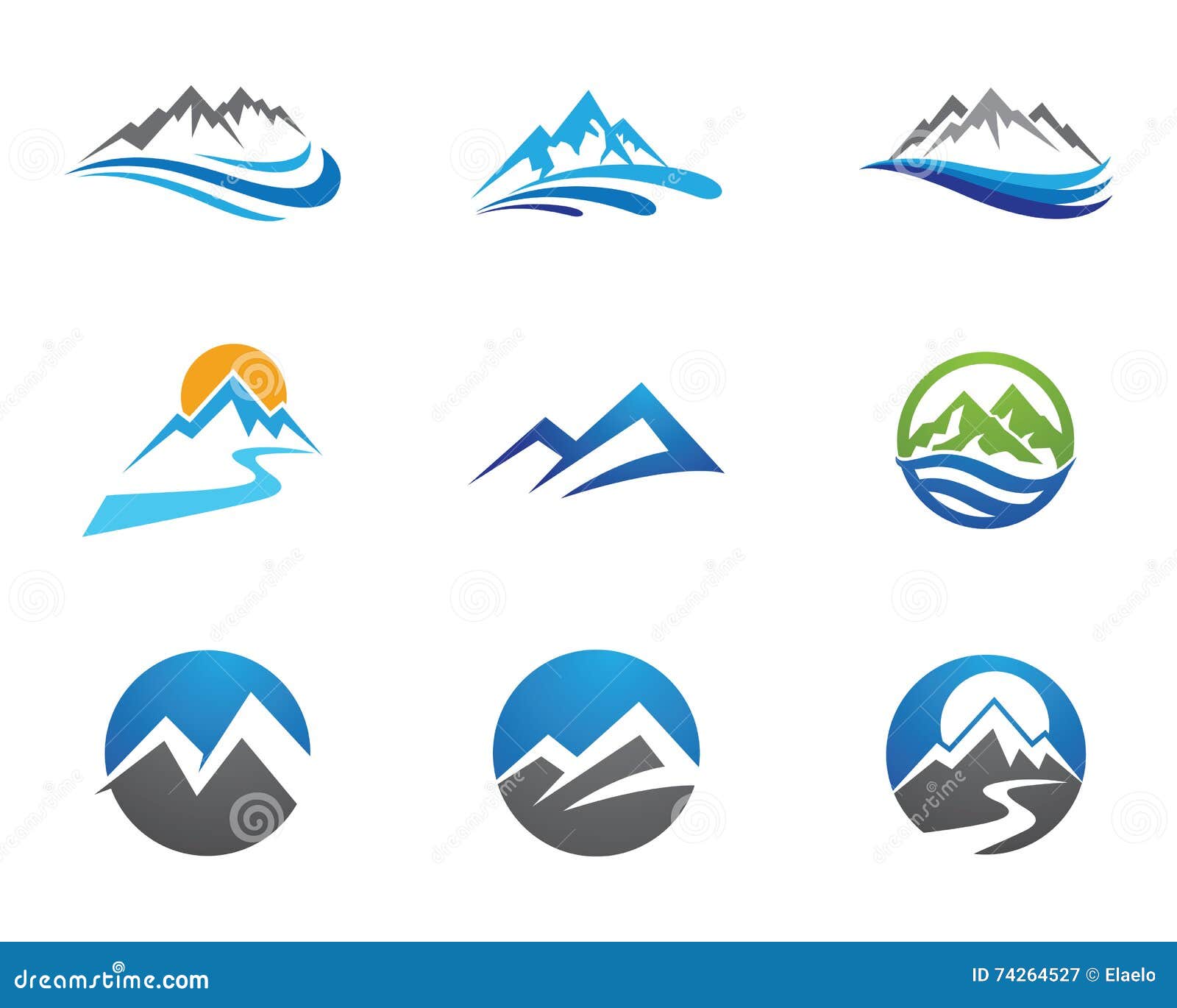 Berg Logo Template vector illustratie. Illustration of eenvoudig - 74264527