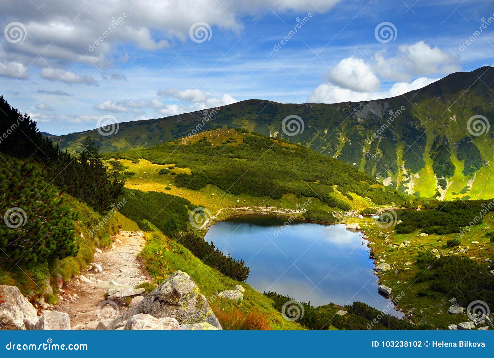 Berg Ridge Trail Lake Reflection View Stockfoto - Bild von farbe ...