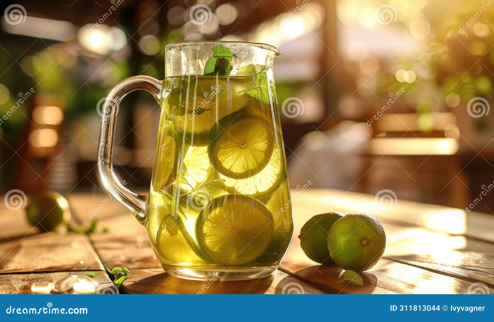 Bergamot Tea Infusion in a Clear Glass Pitcher Stock Photo - Image of ...